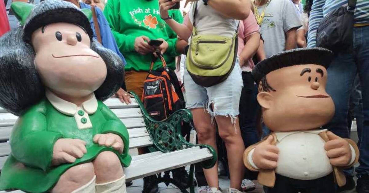 Icónica figura de Mafalda y su amigo Manolito llenan de color ...