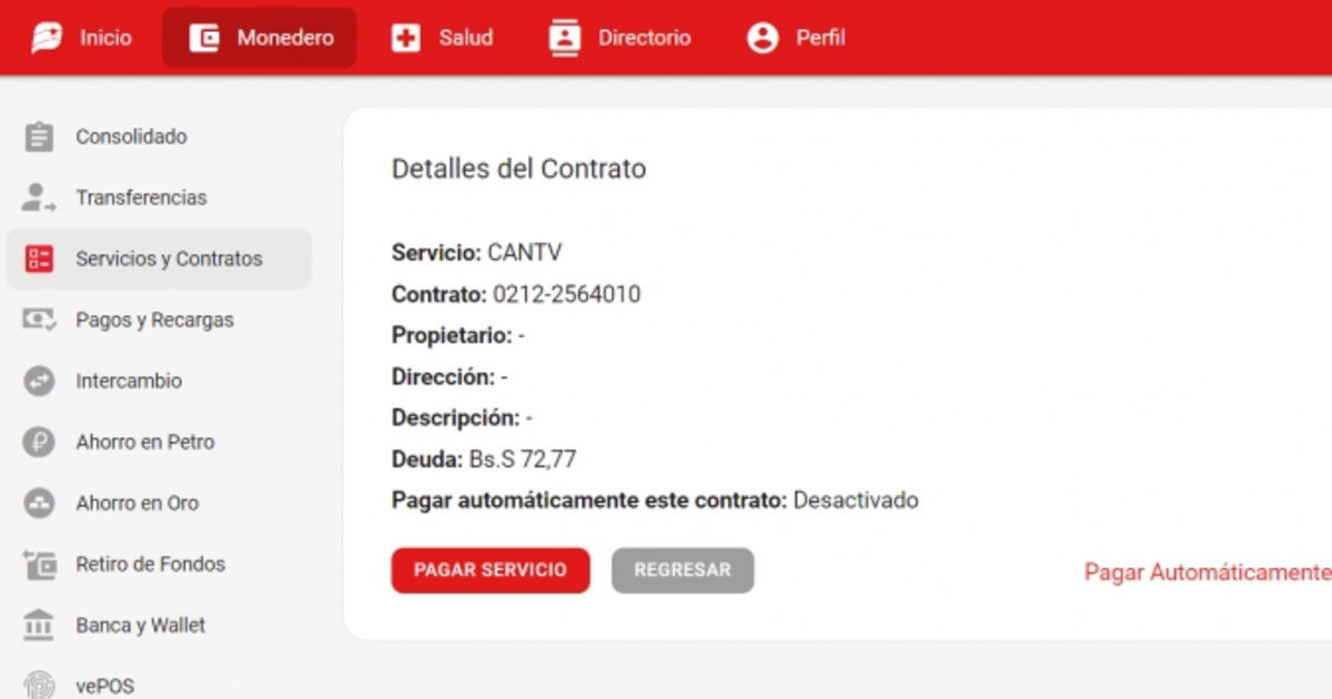 Paga tu servicio de Cantv de manera sencilla y rápida con el Sistema Patria