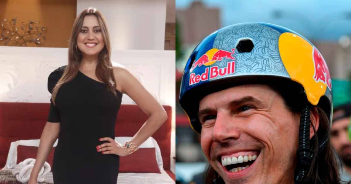 Mariela Celis se monta en la bicicleta de Daniel Dhers para un "paseíto"