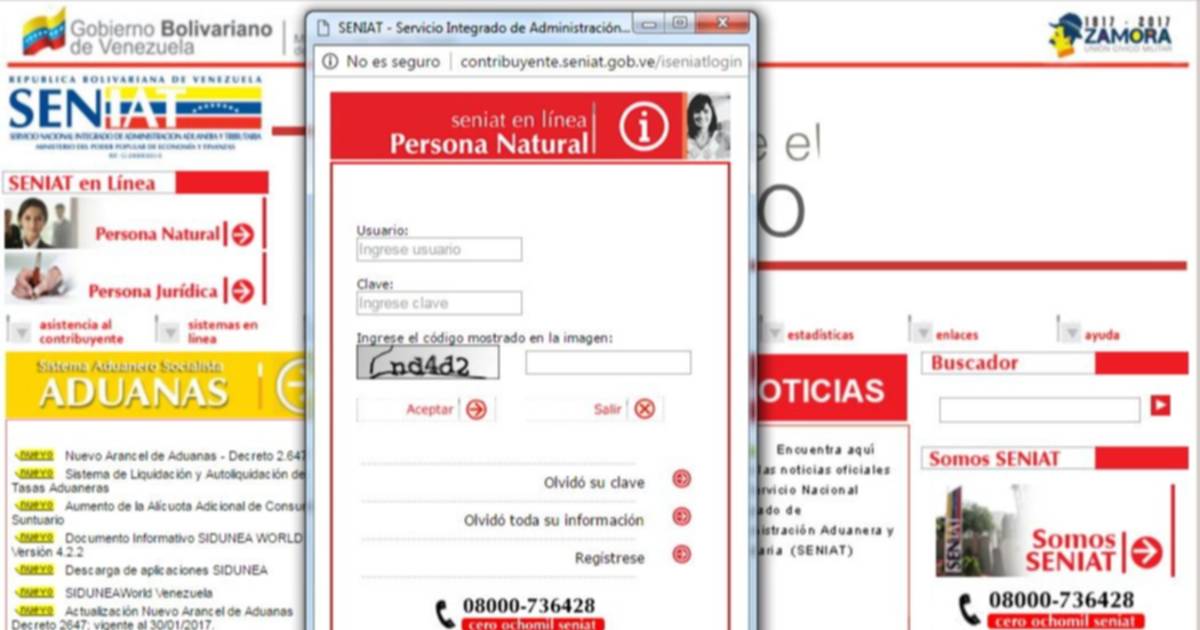 ¿Olvidaste tus datos de acceso del SENIAT? Estos son los pasos para ...